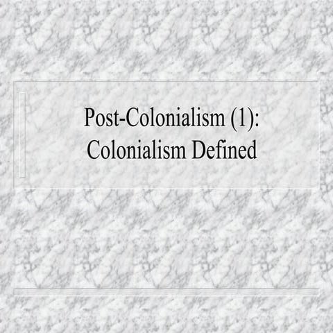 Post colonial 1 | PPT | Education