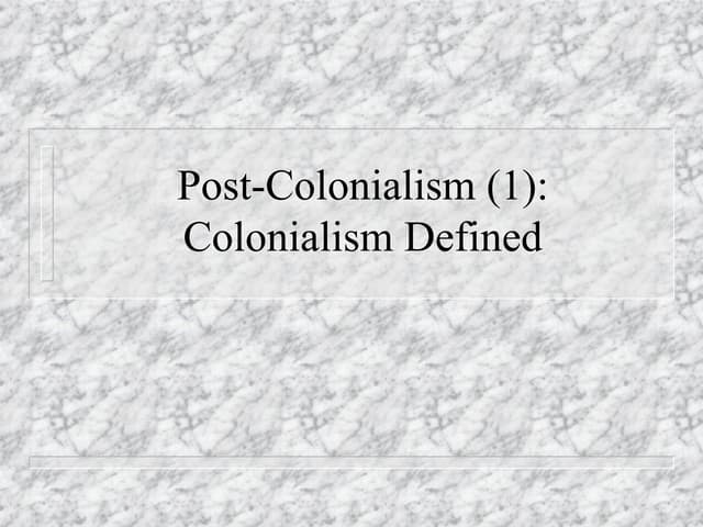 Postcolonial criticism | PPT