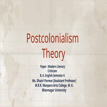 Postcolonialism | Modern Literary Criticism | | PPTX