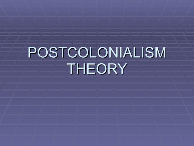 Postcolonialism | PPTX