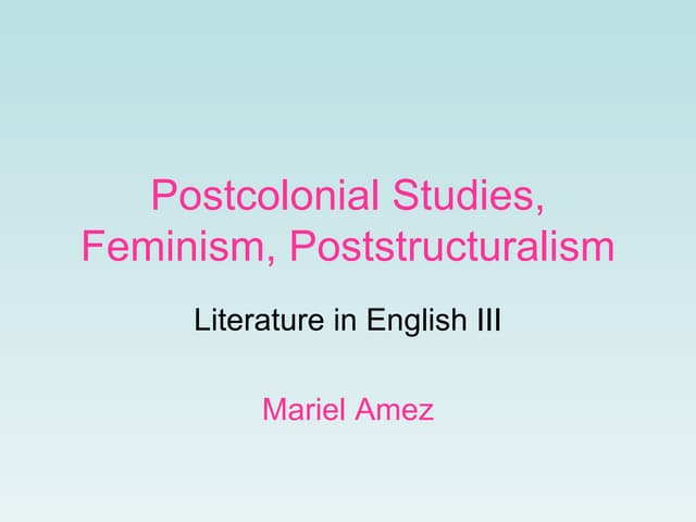 Postcolonialism | PPTX