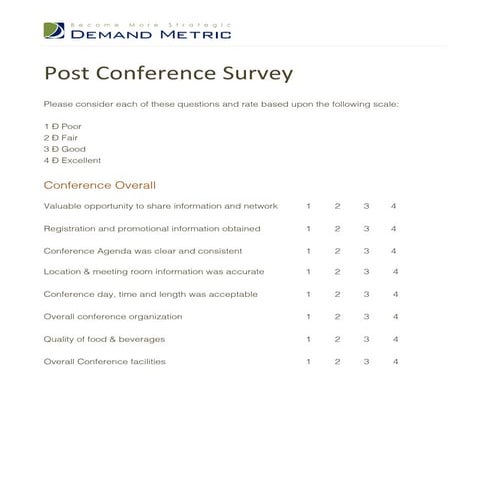 Post Conference Survey | DOC