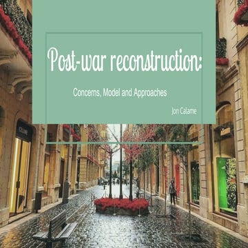 Post-war Reconstruction: Concerns, Models and Approaches | PDF