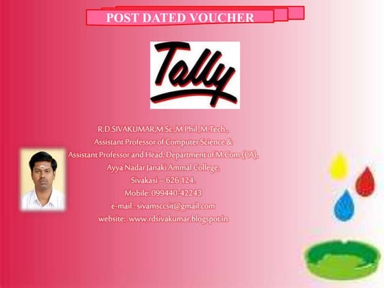 Accounting Vouchers - R.D.Sivakumar | PPT