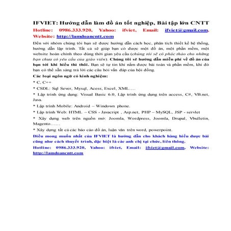 làm đồ án cntt | PDF