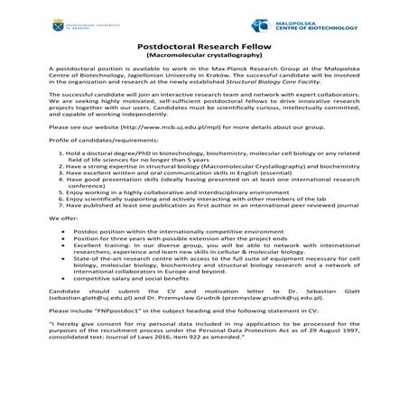 Postdoctoral research fellow | PDF