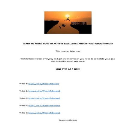 When life breaks you, don´t give up | PDF