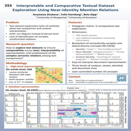 Interpretable And Comparative Textual Dataset Exploration Using Near
