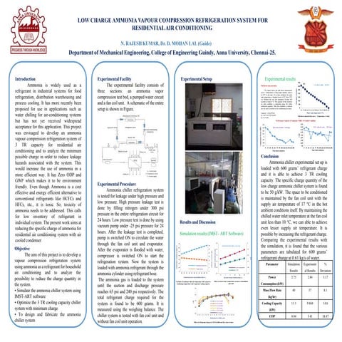Low charge ammonia vapour compression refrigeration system for ...