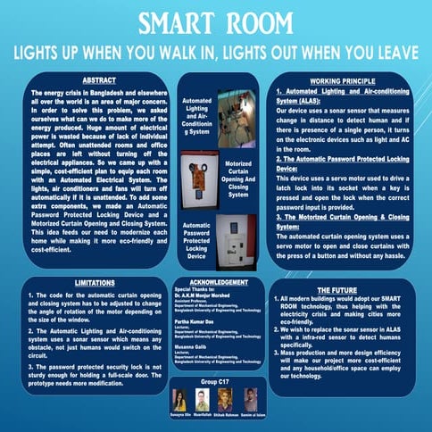 Poster Presentation of SMART ROOM : LIGHTS UP WHEN YOU WALK IN, LIGHTS ...