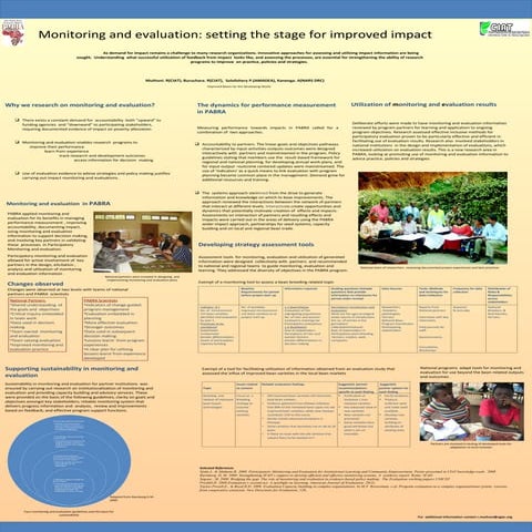 Poster95: Monitoring and evaluation: setting the stage for improved ...