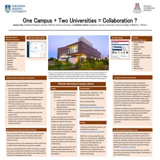 One Campus + Two Universities = Collaboration? | PPTX | College Education | Education