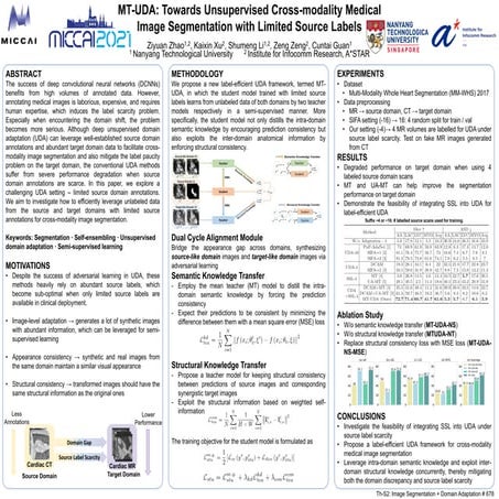 [MICCAI 2021 - Poster] MT-UDA: Towards unsupervised cross-modality ...