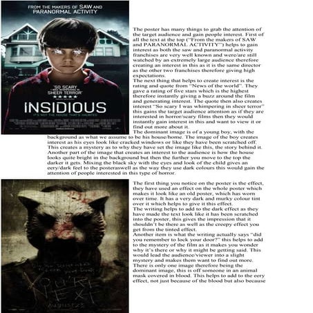 Paranormal Activity Poster Analysis. | DOCX