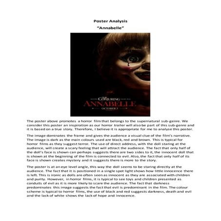 Poster Analysis - Annabelle | PDF