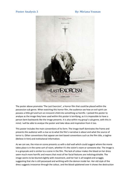 The possession poster analysis | PDF