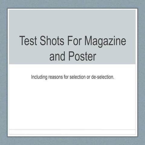Poster and Magazine Test Shots | PPT