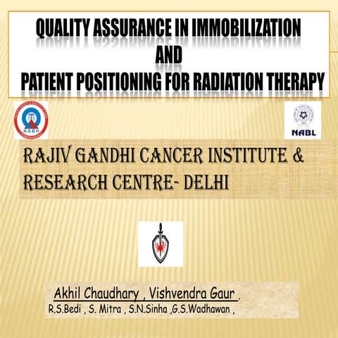 Immobilization in Radiotherapy-Quality assurance | PPTX
