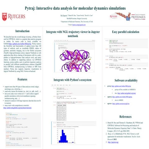 pytraj: Interactive data analysis for molecular dynamics simulations | PDF