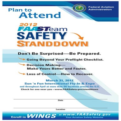 FAA Standdown - Dont be Surprised, Be Prepared! | PDF