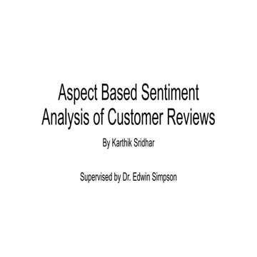 Aspect Based Sentiment Analysis - Poster day slides | PPT | Free Download
