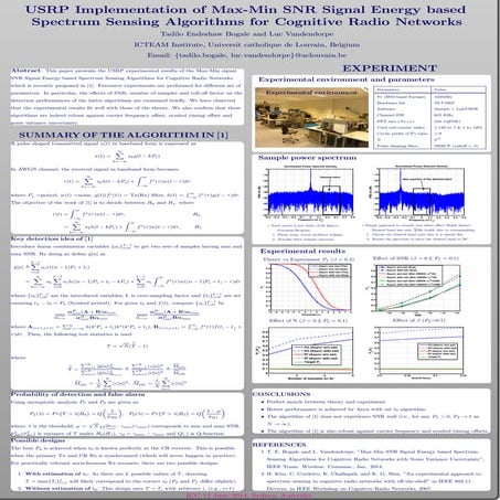 USRP Implementation of Max-Min SNR Signal Energy based Spectrum Sensing Algorithms for Cognitive ...
