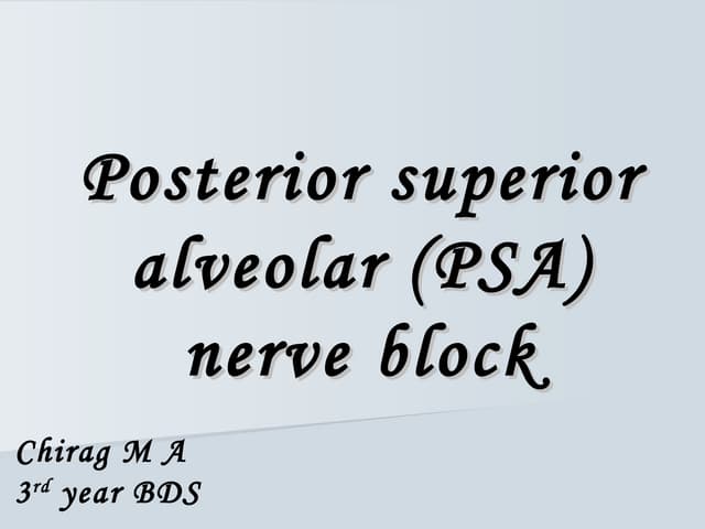 Mandibular Anesthesia : Inferior alveolar nerve block | PPTX