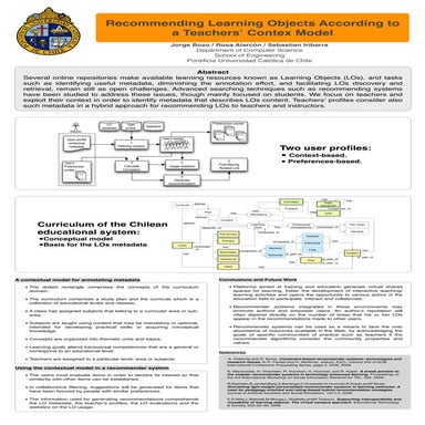 Recommending Learning Objects According to a Teachers' Context Model | PDF