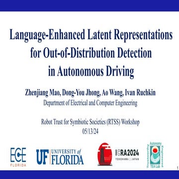Language Enhanced Latent Representations For Out Of Distribution Detection In Autonomous Driving
