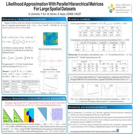 Likelihood approximation with parallel hierarchical matrices for large spatial datasets | PDF