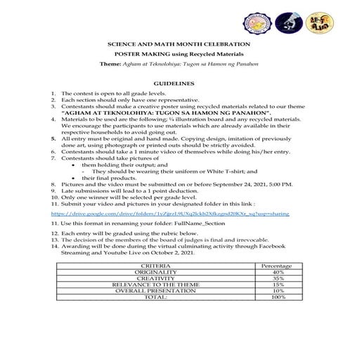 Poster making guidelines and rubric | PDF