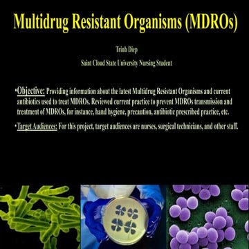 Poster multidrug resistant organisms (mdr os) | PPTX | Infectious Diseases | Diseases and Conditions