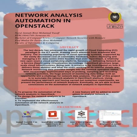 Poster Network Analysis Automation In OpenStack | PDF