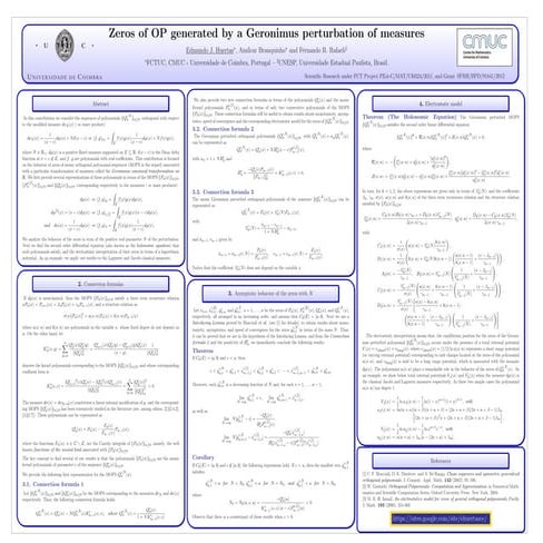 Zeros of orthogonal polynomials generated by a Geronimus perturbation of measures | PDF ...