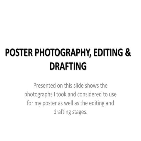 Poster photography, editing & drafting | PPT