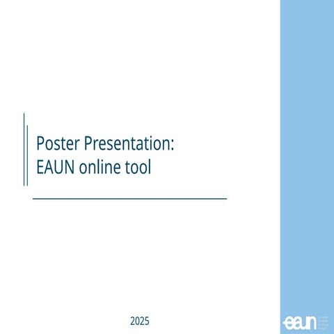 Poster presentation: EAUN online tool for poster development | PPTX