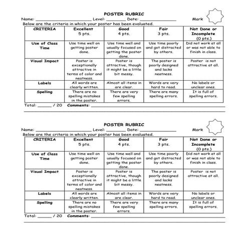 Poster Art judging rubric | PDF