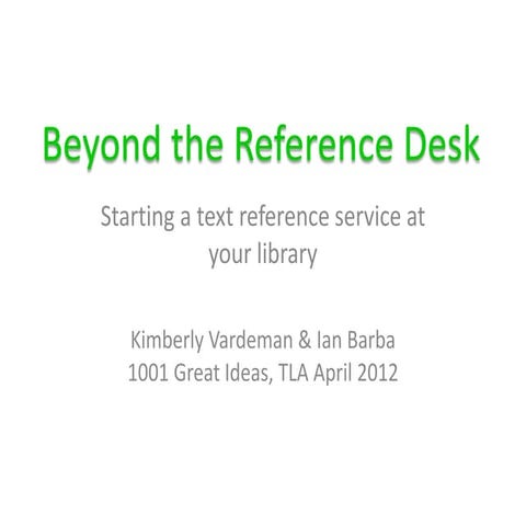 Start a Text Message Reference Service Poster | PPTX