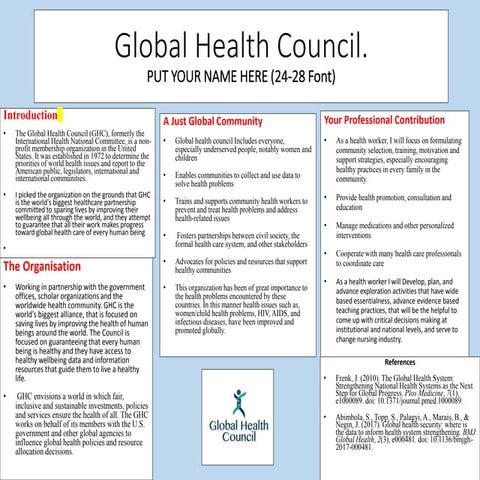 Poster template for global health council | PPTX