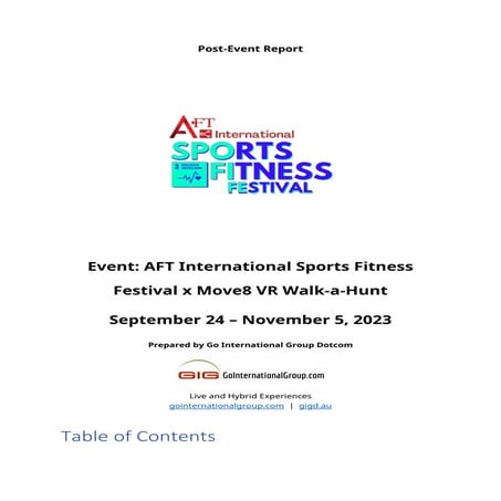 Post-Event Report AFT Sports Fitness Festival 2023 | PDF