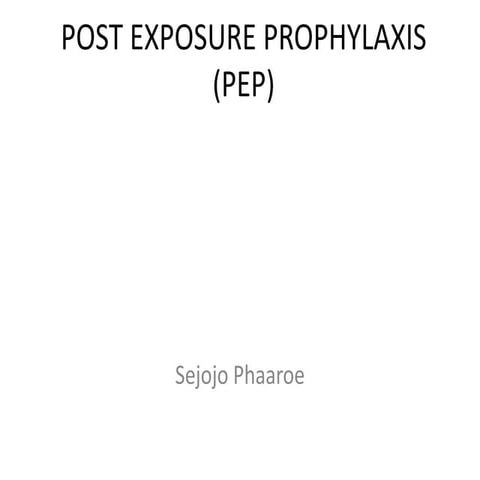 Post exposure prophylaxis- HEALTH SECTOR WELLNESS SERVICES | PDF