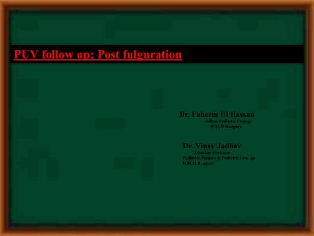 Posterior urethral valve | PPTX