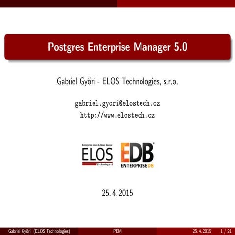 Postgres Enterprise Manager 5.0