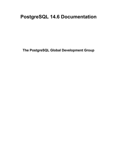 Postgresql V146 Document Guide Pdf
