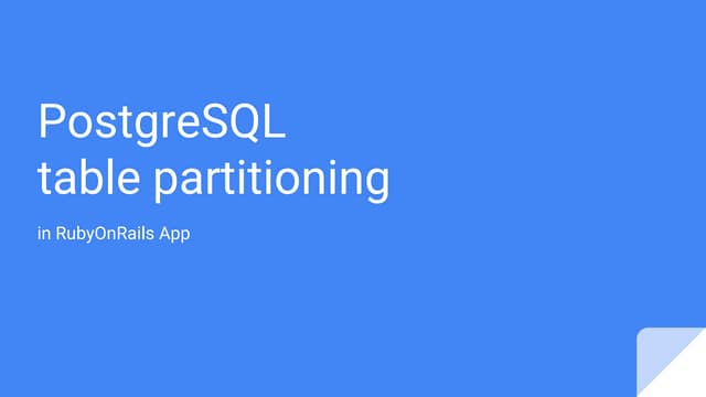 Postgresql Table Partitioning Ppt 4924