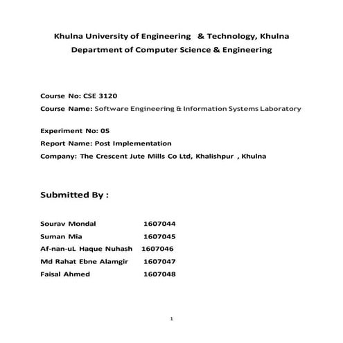 Post implementation | DOCX