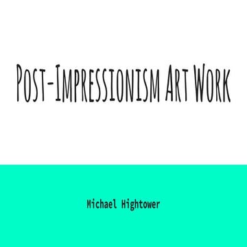 Post impressionism Art Period Study Guide | PPTX | Painting | Arts and ...