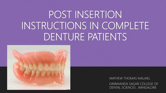 Relining and rebasing of complete dentures | PPT