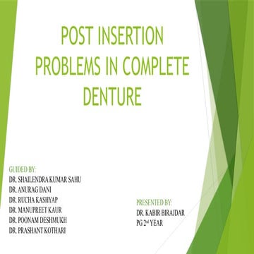 Post insertion problems in CD in denture.pptx