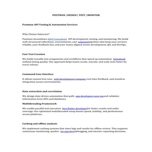 Postman API Testing & Automation Services | PDF